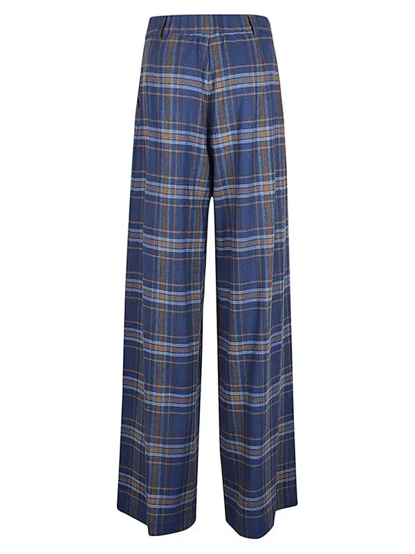 NIU Wide Leg Checkered Trousers