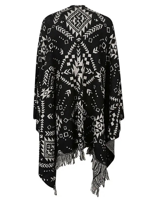 TOOCO Ethnic Print Jacquard Cardigan
