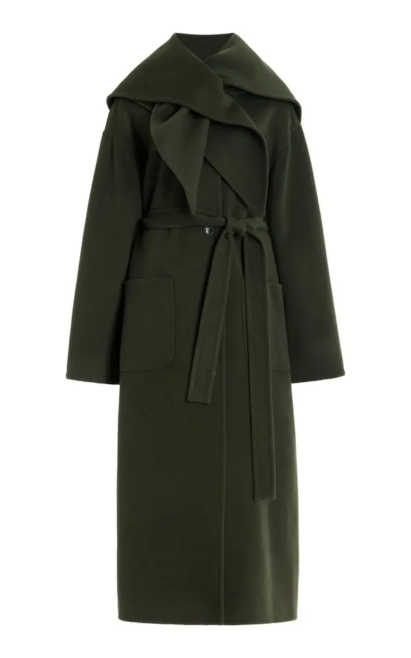 Sea Viv Scarf-detailed Wool Coat
