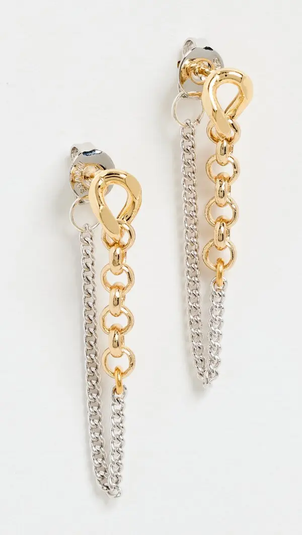 Shashi Kelly Two Tone Chain Earrings