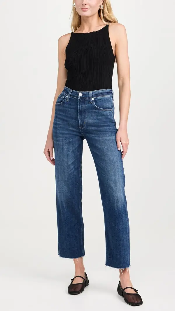 Citizens Of Humanity Palma Straight Leg Jeans With Raw Edge Hem - Ambry