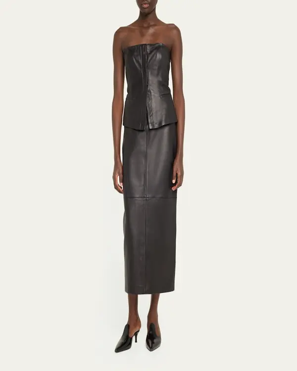 A.L.C. Marta Leather Maxi Skirt - Black