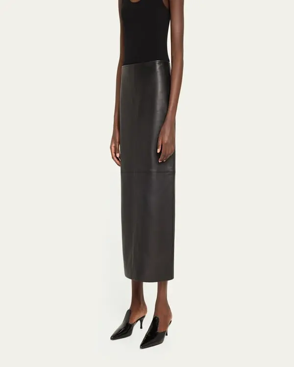 A.L.C. Marta Leather Maxi Skirt - Black
