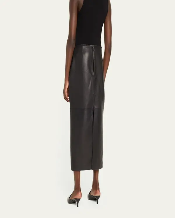 A.L.C. Marta Leather Maxi Skirt - Black