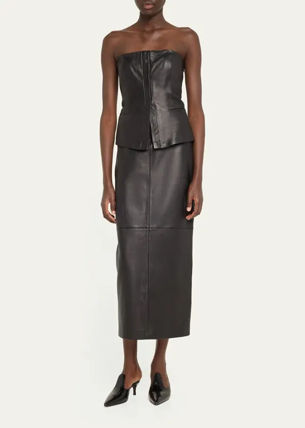 A.L.C. Marta Leather Maxi Skirt - Black