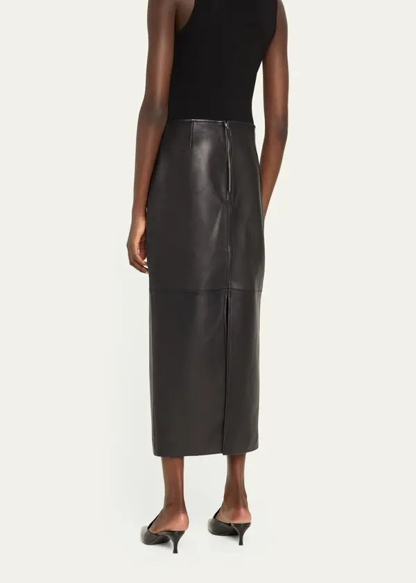 A.L.C. Marta Leather Maxi Skirt - Black
