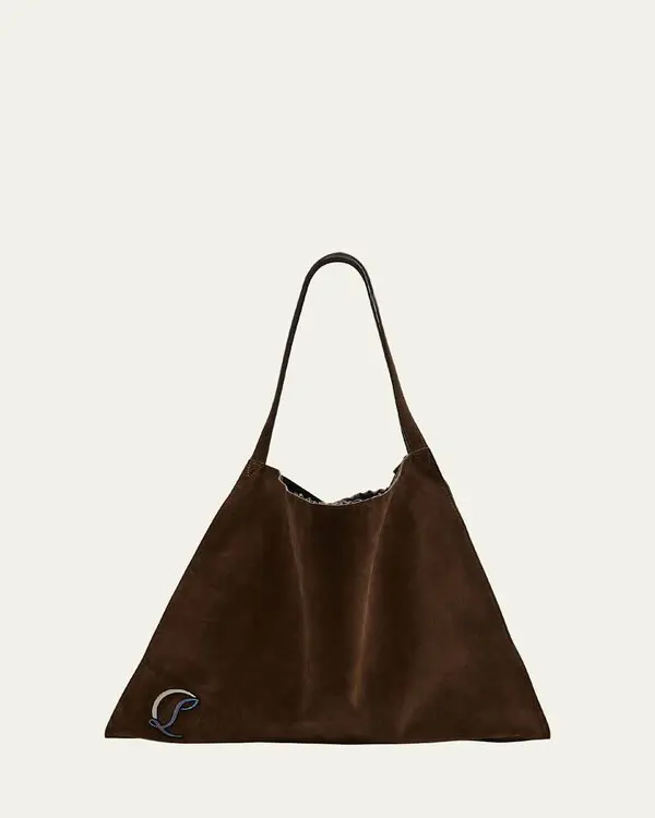 CHRISTIAN LOUBOUTIN Le 54 Suede Tote - Chocolate