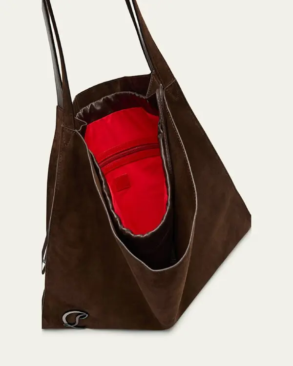 CHRISTIAN LOUBOUTIN Le 54 Suede Tote - Chocolate