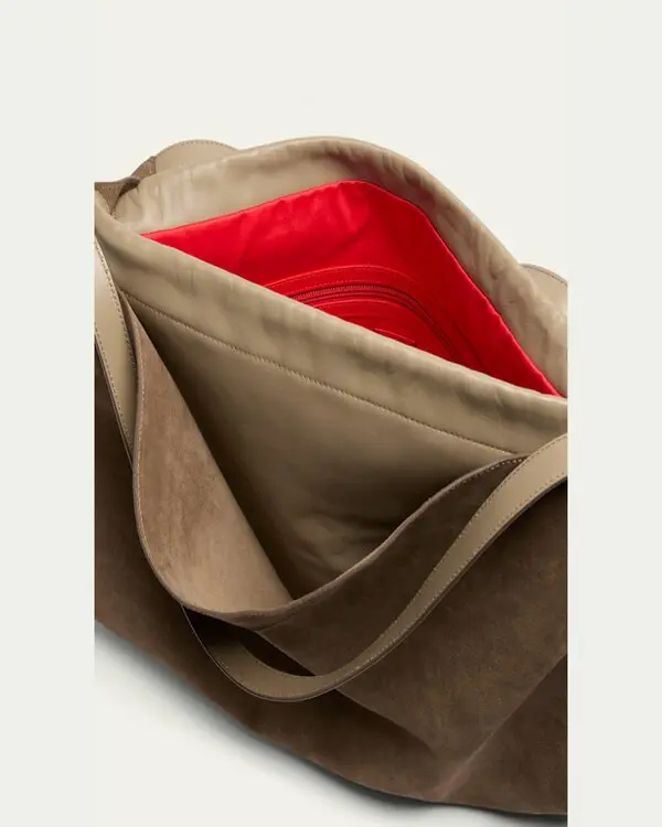 CHRISTIAN LOUBOUTIN Le 54 Suede Tote - Chocolate