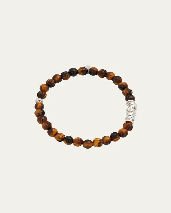 Tateossian Tiger Eye Bead Bracelet
