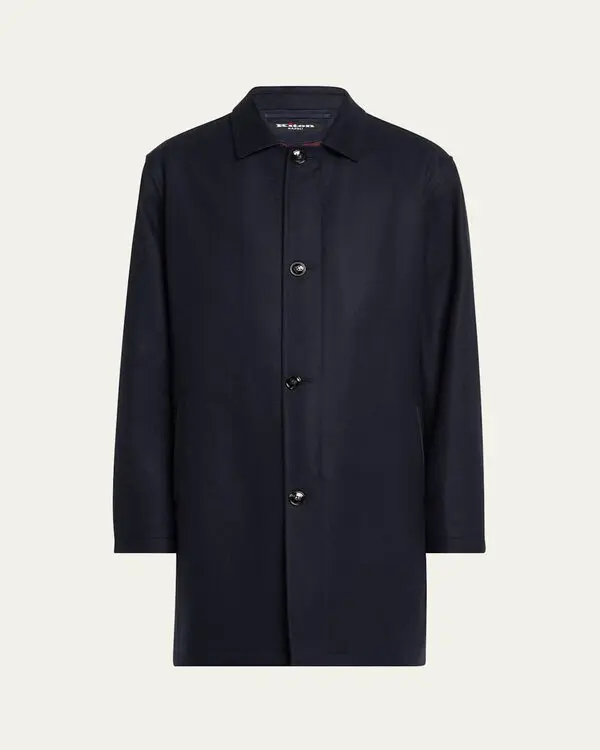 Kiton Cashmere Concealed-zip Car Coat