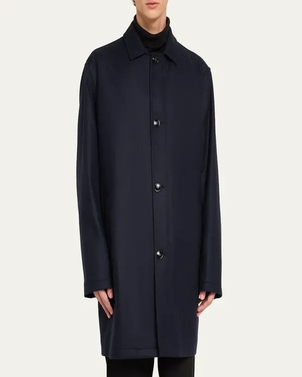 Kiton Cashmere Concealed-zip Car Coat