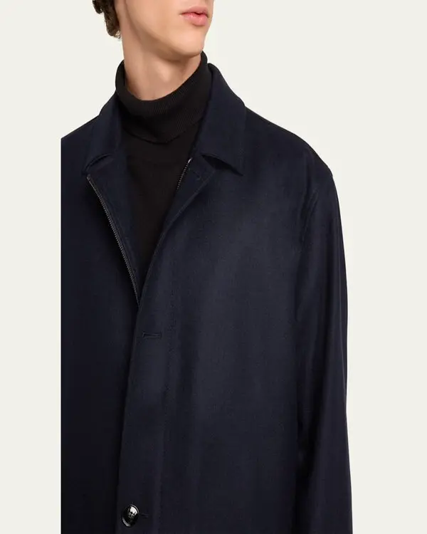 Kiton Cashmere Concealed-zip Car Coat