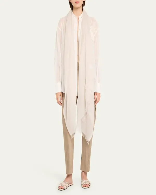Brunello Cucinelli Frayed Cashmere Scarf