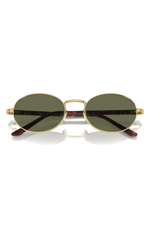 Persol 52mm Polarized Oval Sunglasses - Gold