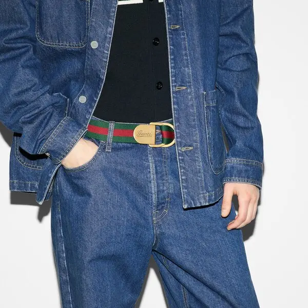 Gucci Original Gg Fabric Belt Gucci GG Buckle Pink/Brown Supreme Canvas Women main image 4