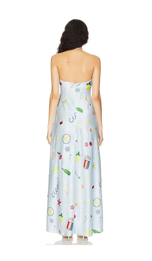For Love & Lemons Carla Maxi Dress In Blue - 30% Off | Editorialist