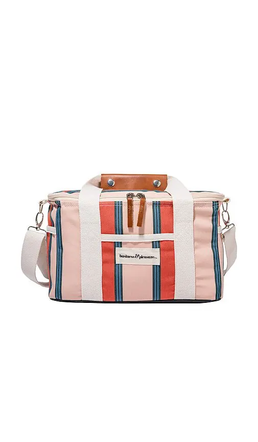 BUSINESS & PLEASURE Premium Cooler Bag In Pink - Bistro Dusty Pink Stripe