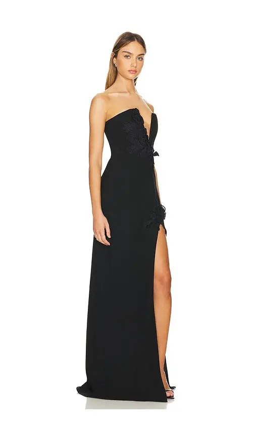 SAU LEE Flora Lace Trim Maxi Dress