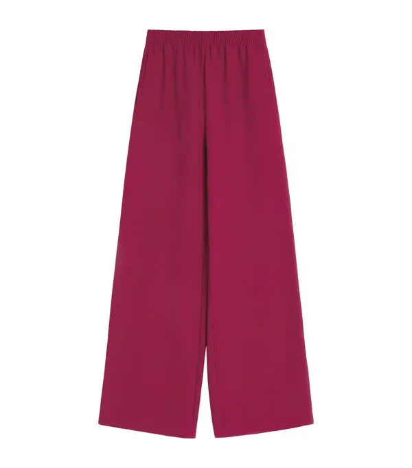Valentino Garavani Silk Wide-leg Trousers - Red
