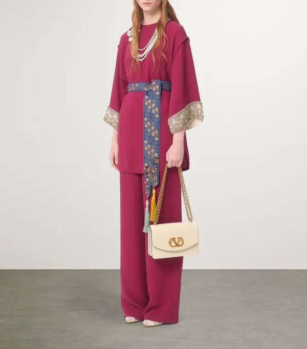 Valentino Garavani Silk Wide-leg Trousers - Red