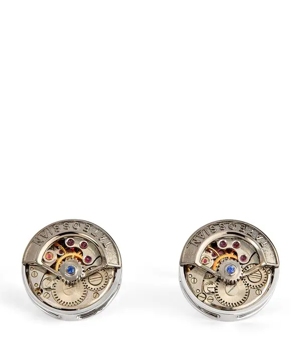 Tateossian Circle Skeleton Gear Cufflinks - Silver