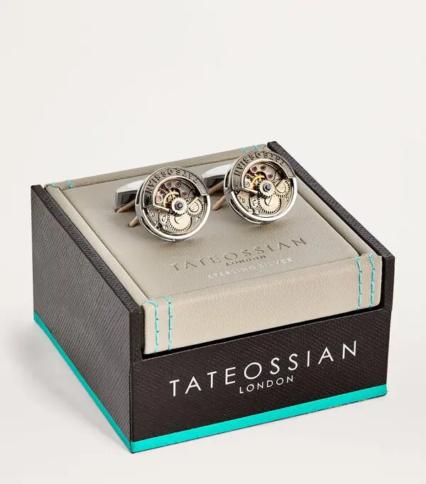 Tateossian Circle Skeleton Gear Cufflinks - Silver