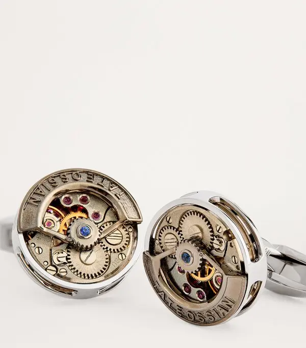 Tateossian Circle Skeleton Gear Cufflinks - Silver