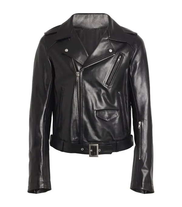 Rick Owens Lukes Stooges Leather Jacket In Black - 30% Off