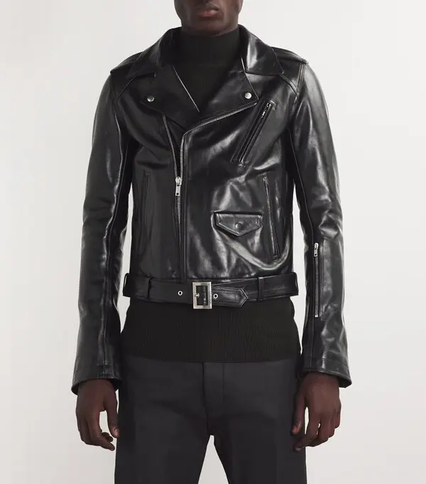 Rick Owens Lukes Stooges Leather Jacket In Black - 30% Off