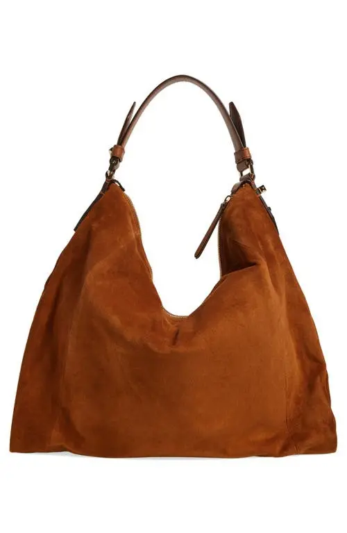 JIMMY CHOO Ana Suede Hobo Bag