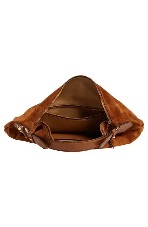 JIMMY CHOO Ana Suede Hobo Bag