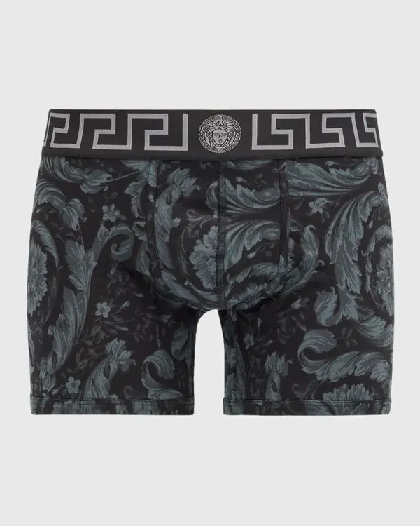 Versace Apos;s Barocco Organic Jersey Trunks - Gryblk