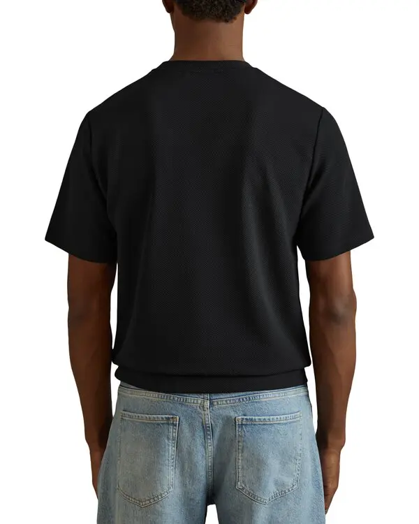 REISS Wick-ss Textured Tee - Navy