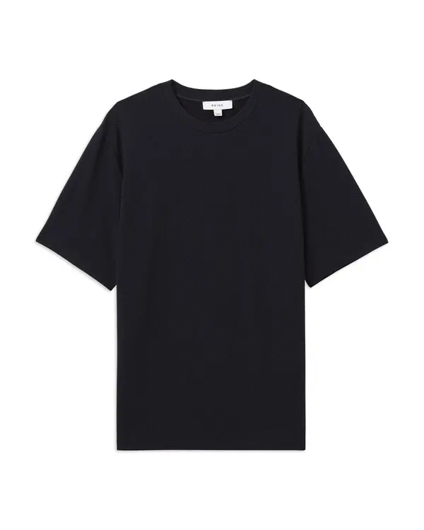 REISS Wick-ss Textured Tee - Navy