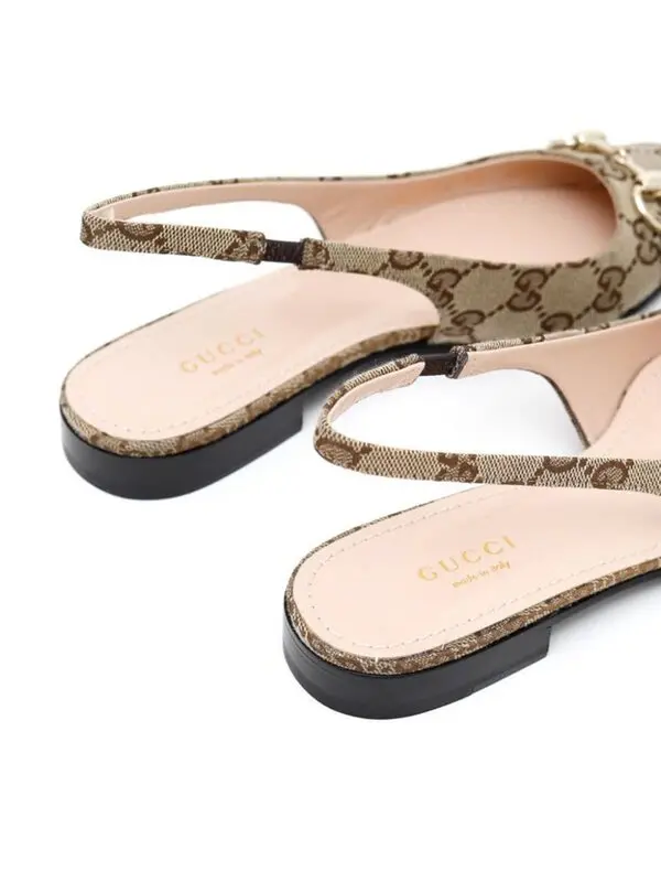Gucci Monogram Slingback Ballerina Shoes