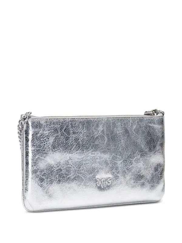 Pinko Flat Leather Tote - Silver