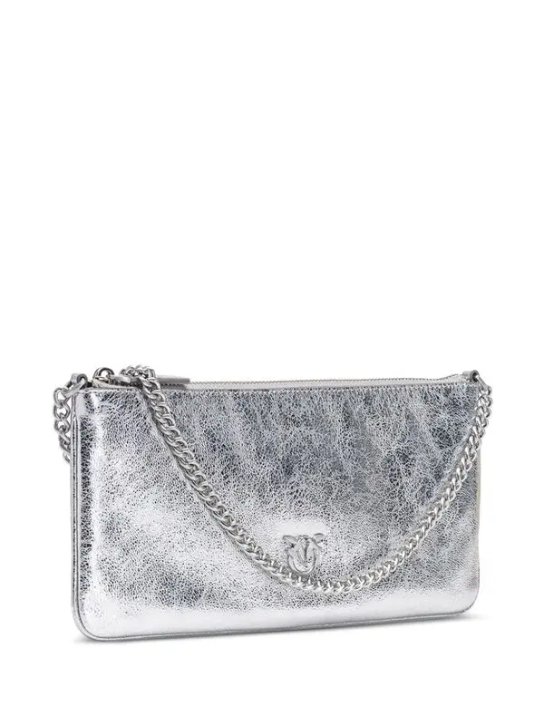 Pinko Flat Leather Tote - Silver