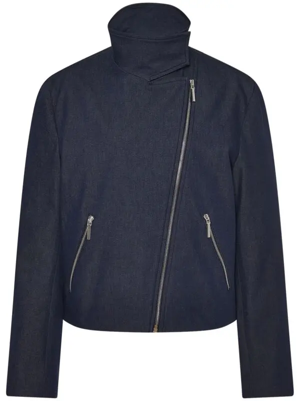 Rosetta Getty Funnel-neck Twill-weave Jacket