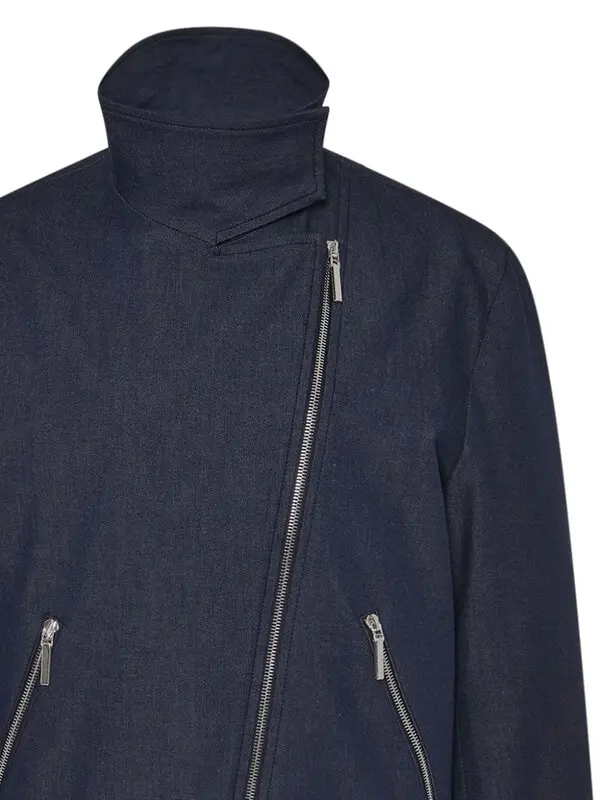 Rosetta Getty Funnel-neck Twill-weave Jacket