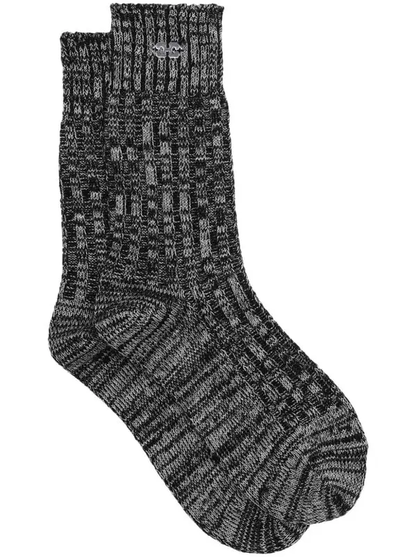 GANNI Ribbed Socks - Black