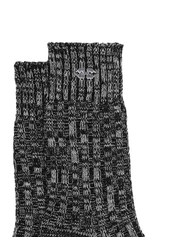GANNI Ribbed Socks - Black