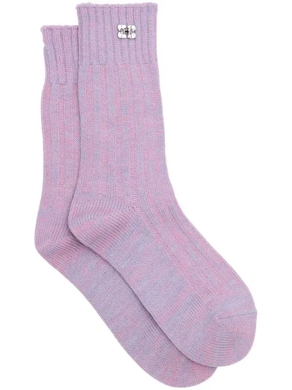 GANNI Ribbed Socks - Pink