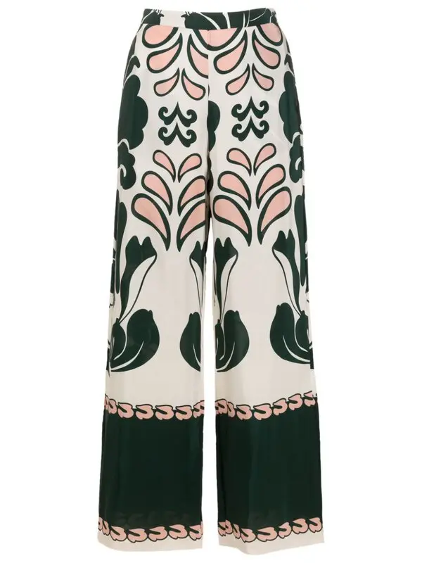 ADRIANA DEGREAS Graphic-print Flared Trousers