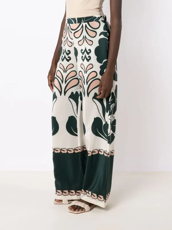 ADRIANA DEGREAS Graphic-print Flared Trousers