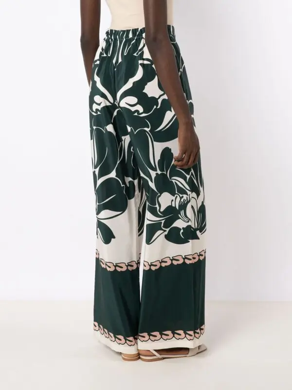 ADRIANA DEGREAS Graphic-print Flared Trousers