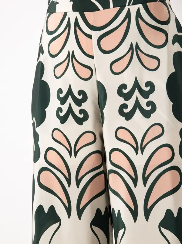 ADRIANA DEGREAS Graphic-print Flared Trousers