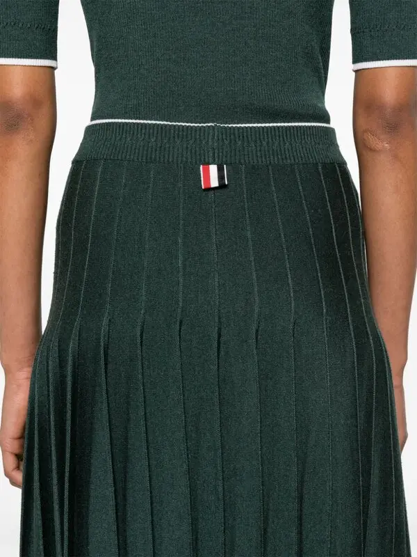 Thom Browne Pleated Knitted Midi Skirt