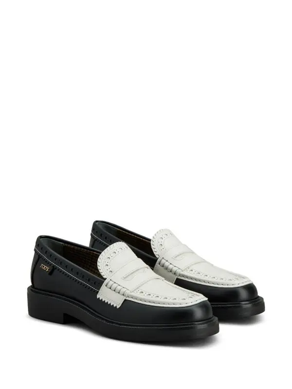TOD'S Brogue-trim Leather Loafers