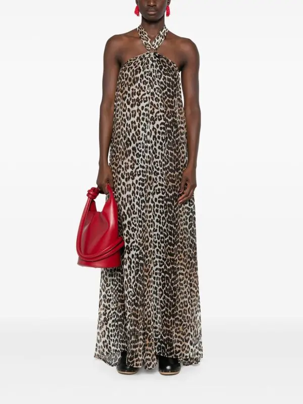 ganni red leopard dress Ganni Ruched Floralprint Silkblend Satin Midi Shirt Dress In Bright Orange  - 75% Off